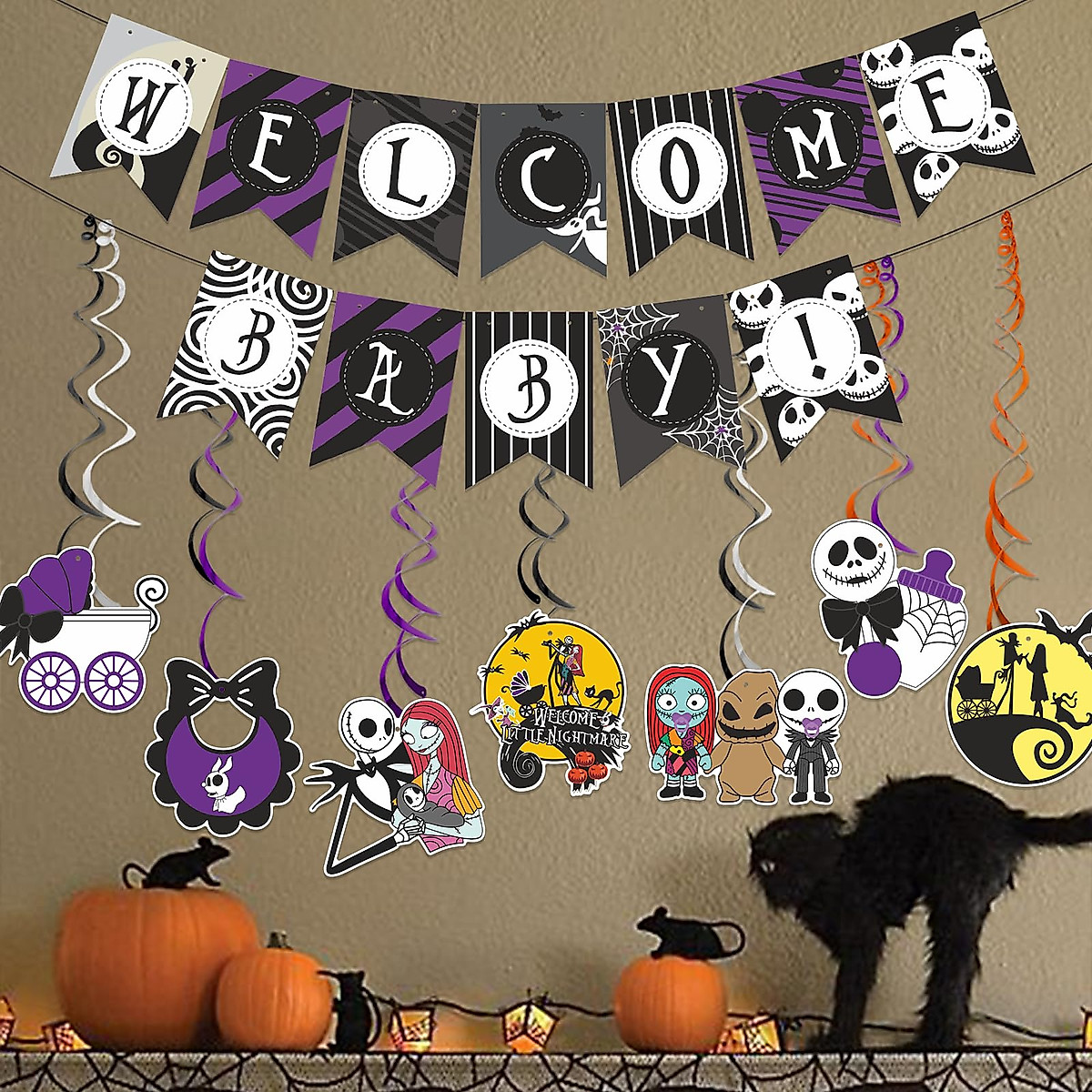 Nightmare Before Christmas Baby Shower Banner Welcome Baby Banner Nightmare Before Christmas Decorations Nightmare Before Christmas Baby Shower Decorations Nightmare Before Christmas Halloween