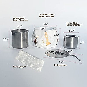 Tabletop Fire Pit Table Top Firepit Portable Mini Fire Pit Concrete Table Top Fireplace Fire Bowl Alcohol Ethanol Fueled Rubbing Smokeless Indoor Outdoor with Stainless Steel Burn Cups of GZGNEEVL