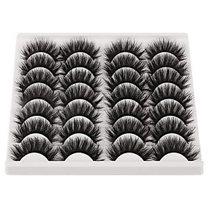 JIMIRE False Eyelashes Mink Fluffy Volume Lashes 3D Wispy Long Fake Eyelashes 14 Pairs Pack