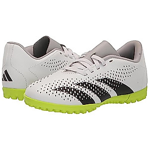 adidas Predator Accuracy.4 Turf Sneaker, White/Core Black/Lucid Lemon, 5.5 US Unisex Big Kid