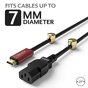 ICONIT Cable Anchors for Desk Organization Gold | Premium Aluminum Cord Organizers | Charger + Cable Management Clips for Home & Office | Stylish, Sturdy, & Functional | (3 Pack)