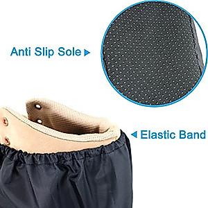 LINKEASE Reusable Boot & Shoe Covers Water Resistant Non Skid and Washable for Real Estate Contractors to Keep Floors Carpets Footwear and Rooms Clean - 2 Pairs (Large, Black)