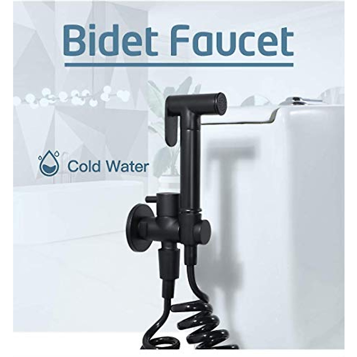 MINJING Bidets Black Bathroom Bidet Toilet Faucet Bidet Mixer Hygienic Shower Shower Single Hole Portable Sprayer