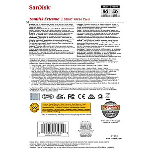 SanDisk 16GB Extreme SDHC UHS-I Memory Card - 90MB/s, C10, U3, V30, 4K UHD, SD Card - SDSDXNE-016G-GNCIN