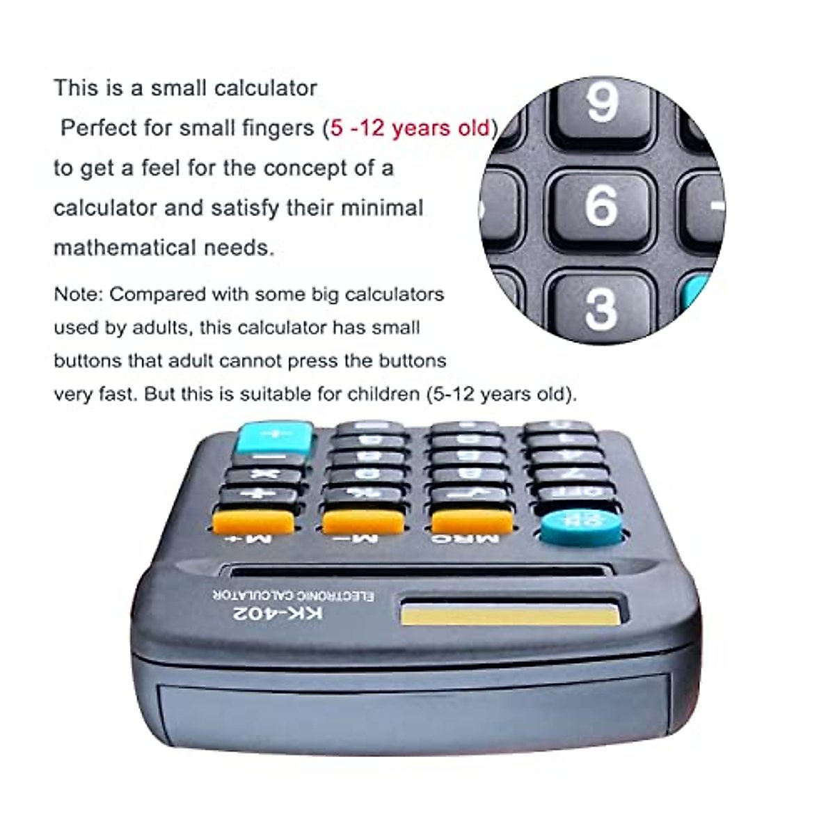 Basic Calculator Dual Power 8 Digit Desktop Calculator (Black,Set of 5)