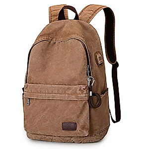 Muzee Canvas Backpack Lightweight Travel Daypack Student Rucksack Laptop Backpack