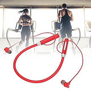 BT 5.2 Neckband Earbuds, Wireless Magnetic Headphones, IPX5 Waterproof Stereo Ergonomic Enhanced Bass Sports Earphone with Multi Functional Buttons for Exercising (Red)