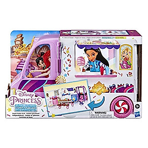 Disney Princess Comfy Squad Sweet Treats Truck, Playset with 16 Accessories, Pretend Ice Cream Shop, Toy for Girls 5 Years Old and Up