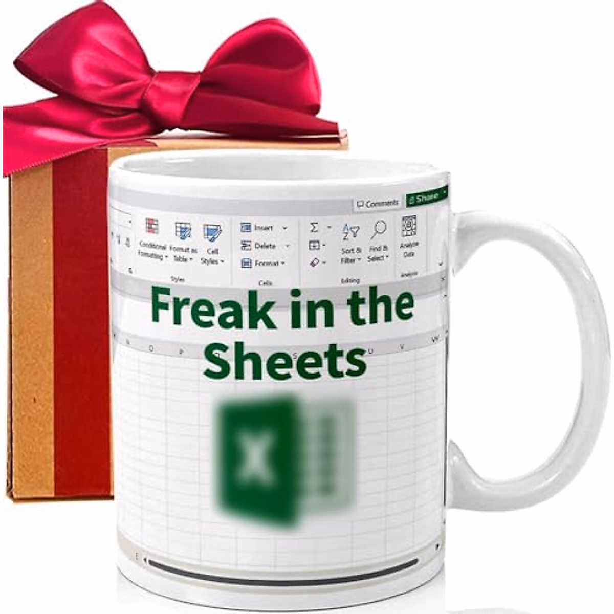 MNEDLAD Funny Coffee Mug, Excel Mug Gifts for CPA CFO Coworkers, Birthday Christmas New Year, 50 Count, Glossy, Reusable, Microwave Safe