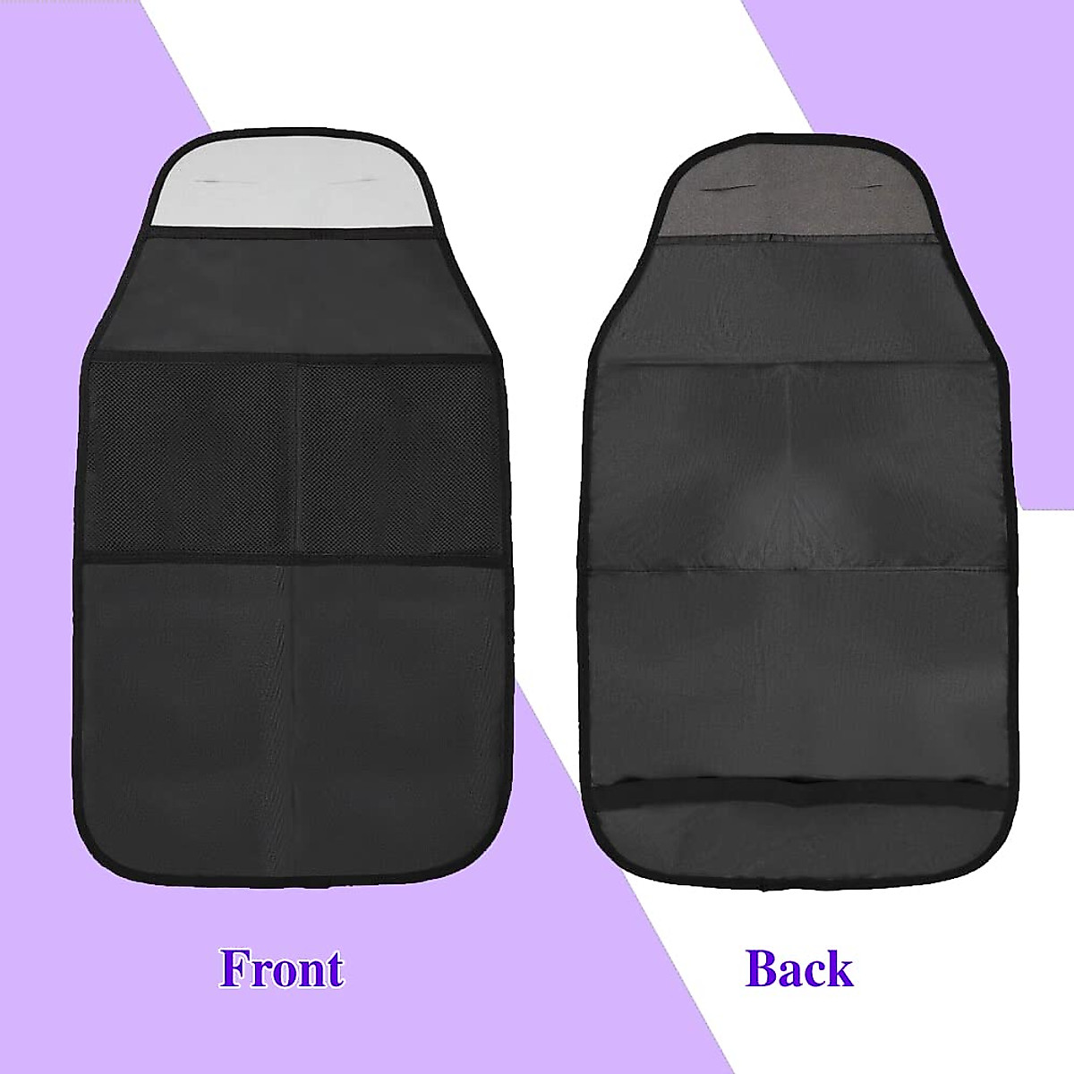 Jsorum seat back organizer, Back Seat Protector with Organizer, Kick Mats Back Seat Protector, Vehicle Back Seat Kids Safety Accessories Fit for Most Cars, SUV, Truck, Minivan Seats