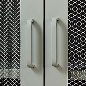 South Shore Crea Metal Mesh 2-Door Accent Cabinet, Sage Green