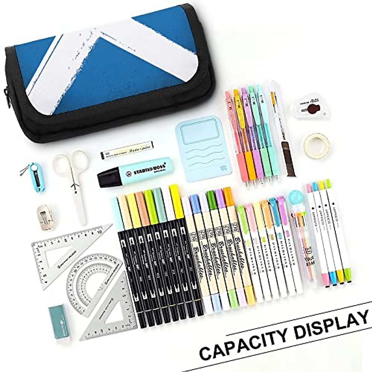 Retro Scottish Flag Pencil Case with Two Large Compartments Pocket Big Capacity Storage Pouch Pencil Bag for School Teen Adult