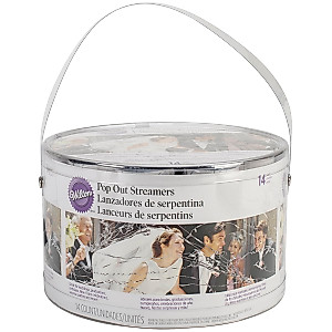 Simplicity 5073740001 No-Mess Pop Out Wedding Send Off Streamer Tubes, Silver, 4.2"H, 14pcs