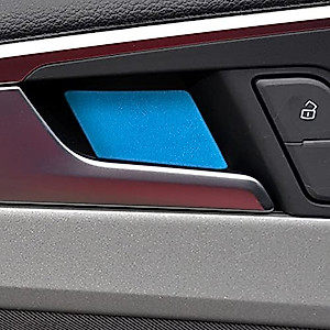 Toworldit 4pcs/Set Alcantara + ABS Material Inner Door Handle Bowl Trim Cover Sticker Compatible with Audi A4L 2017-2021 (Blue)