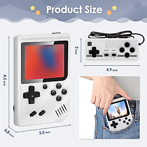 BLANDSTRS Handheld Game Console, Retro Game Player with 500 Classic FC Games 3.0 inch Screen, Rechargeable Battery Portable Games Controller