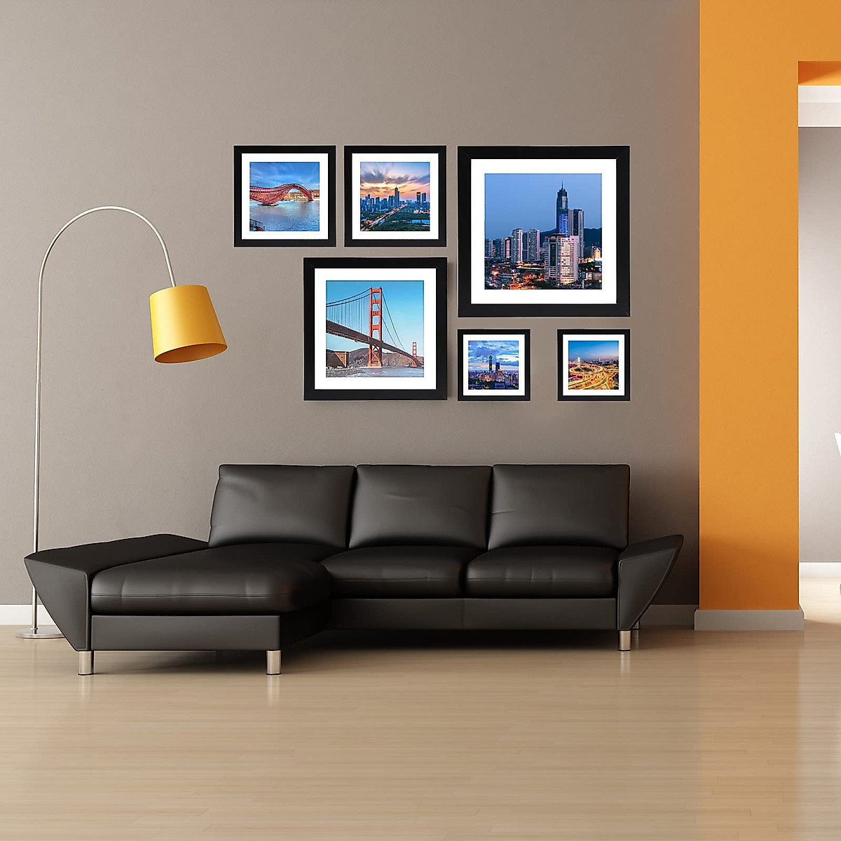 OMISHE 9x9 inch Picture Frame Black for Wall Hanging or Tabletop Poster, Frame Display 7x7 inch with Mat or 9x9 Without Mat, Square Wall Gallery Photo Frame, Black