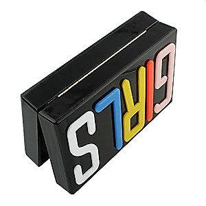 YYW Women's Rectangular Acrylic Lucite GIRLS Evening Bag Party Clutch Handbag, Black