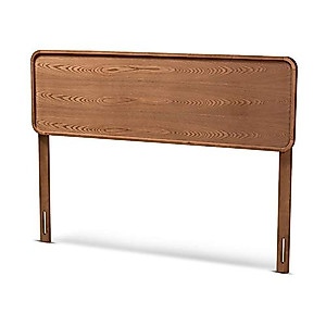 BOWERY HILL Mid-Century Wood King Headboard in Walnut Brown