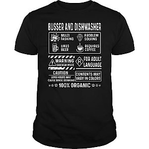 Busser and Dishwasher Multitasking Problem Solving Job Title - Unisex Tee Black