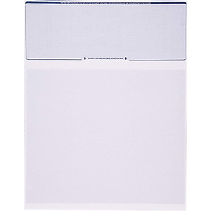 CheckOMatic Computer Check Paper - 100 Pack - Top Blank Stock Checks - Security Features & Laser Printer Compatible - Blue Diamond