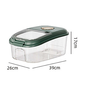 MagiDeal Household Rice Storage Container Organization Large Capacity Food Storage Canister Food Grain Box, Green
