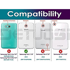 DETUOSI Slim Case for Samsung Galaxy Tab 3 7.0" 2013 (SM-T210/T215/P3200), Ultra Thin Lightweight Folio Folding PU Leather Full-Body Protective Tablet Book Cover + Multi-Angle Stand + Magnetic Closure