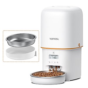 2025 Upgraded Automatic Cat Feeder - 4L Timed Auto Pet Feeder for Cat and Dog with Dry Food Dispenser, 180-day Battery Life, 1-6 Meals Per Day, 1-16 Portion, Desiccant Bag Keeps Food Fresh