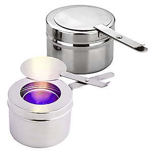 Cabilock 2pcs Stainless Steel Chafing Fuel Holder with Cover Chafer Canned Heat Fuel Box Buffet Warmer Warming Trays for Buffets Barbecue Parties Chafing Dish Buffet