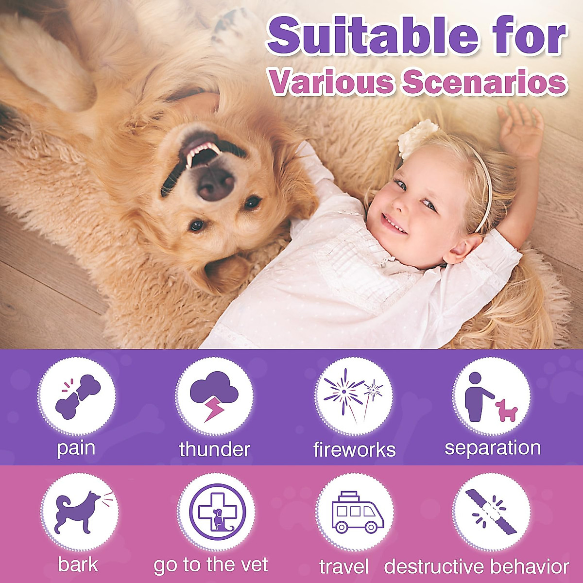 Hemp Calming Chews for Dogs 200pc Dog Calming Treat and Bites with Hemp Oil - Anxiety and Stress Relief Treats for Dogs Puppy Melatonin Sleep Aid Calm Dog with Noise,Thunder,Barking,Separation,Chewing