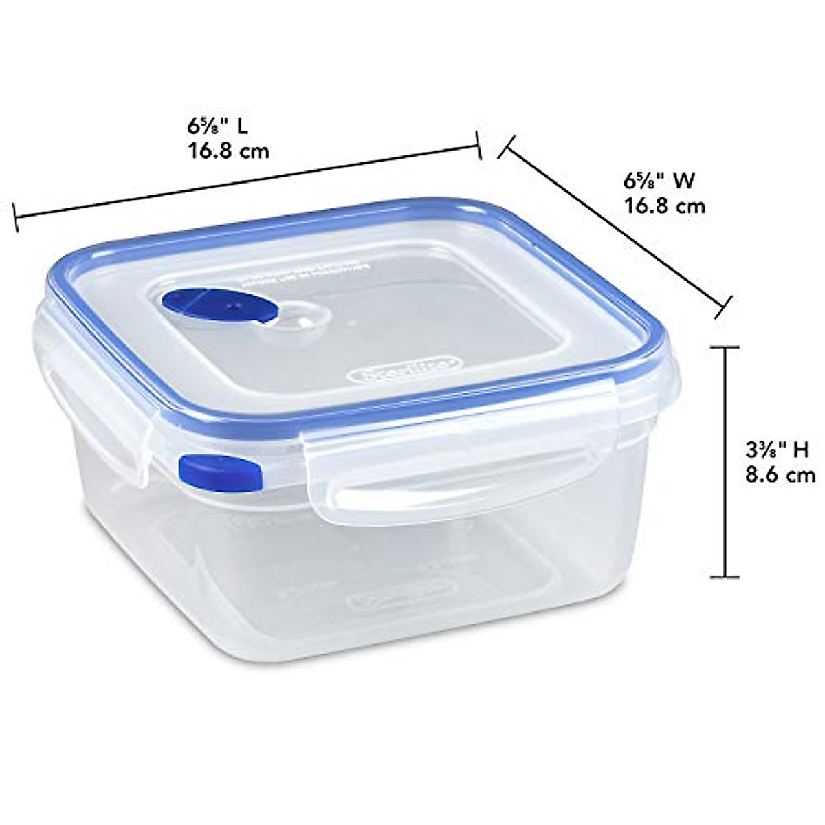 Sterilite Ultra-Seal 5.7 Cup Food Storage Container, See-Through Lid & Base with Blue Accents, 6-Pack
