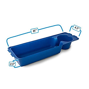 Heavy Duty Clear Plastic Insert/Tray/Cup Holder for Walker Basket (Blue)