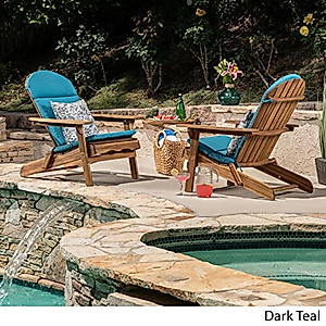 Christopher Knight Home Terry Outdoor Water-Resistant Adirondack Chair Cushions (Set of 2), Dark Teal, 2 Count (Pack of 1)