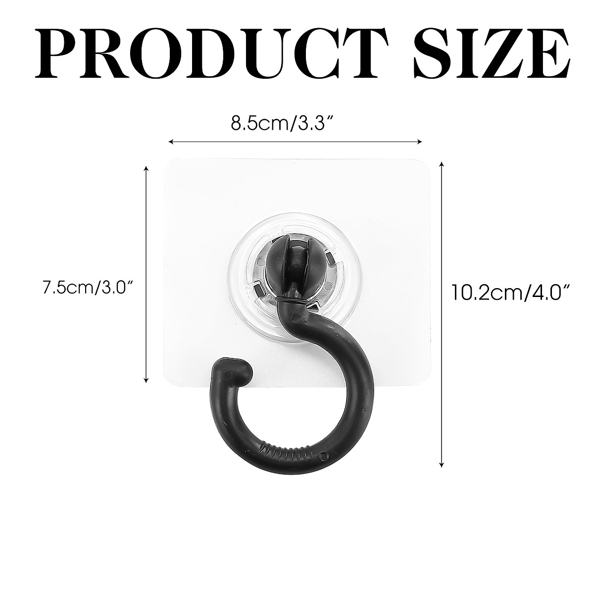 12Pcs Adhesive Ceiling Hooks Heavy Duty No Drill 360° Rotating, Swivel Utility Strong Self Sticker Wall Hook Sticky Under Cabinet for Hanging Purse Bag Small Plant Hanger, 3Inch Waterproof, BlackWhite