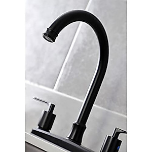 Kingston Brass FB7790SVLSP Serena 8" Centerset Kitchen Faucet, Matte Black