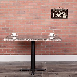EMMA + OLIVER 24" x 42" Rectangular Gray Marble Laminate Table Top