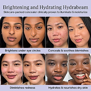 Saie Hydrabeam Under Eye Brightener - Sheer + Hydrating Eye Brightener with Cucumber Extract - Instantly Illuminates Skin for a Radiant Finish - Shade 2 (0.2 oz)