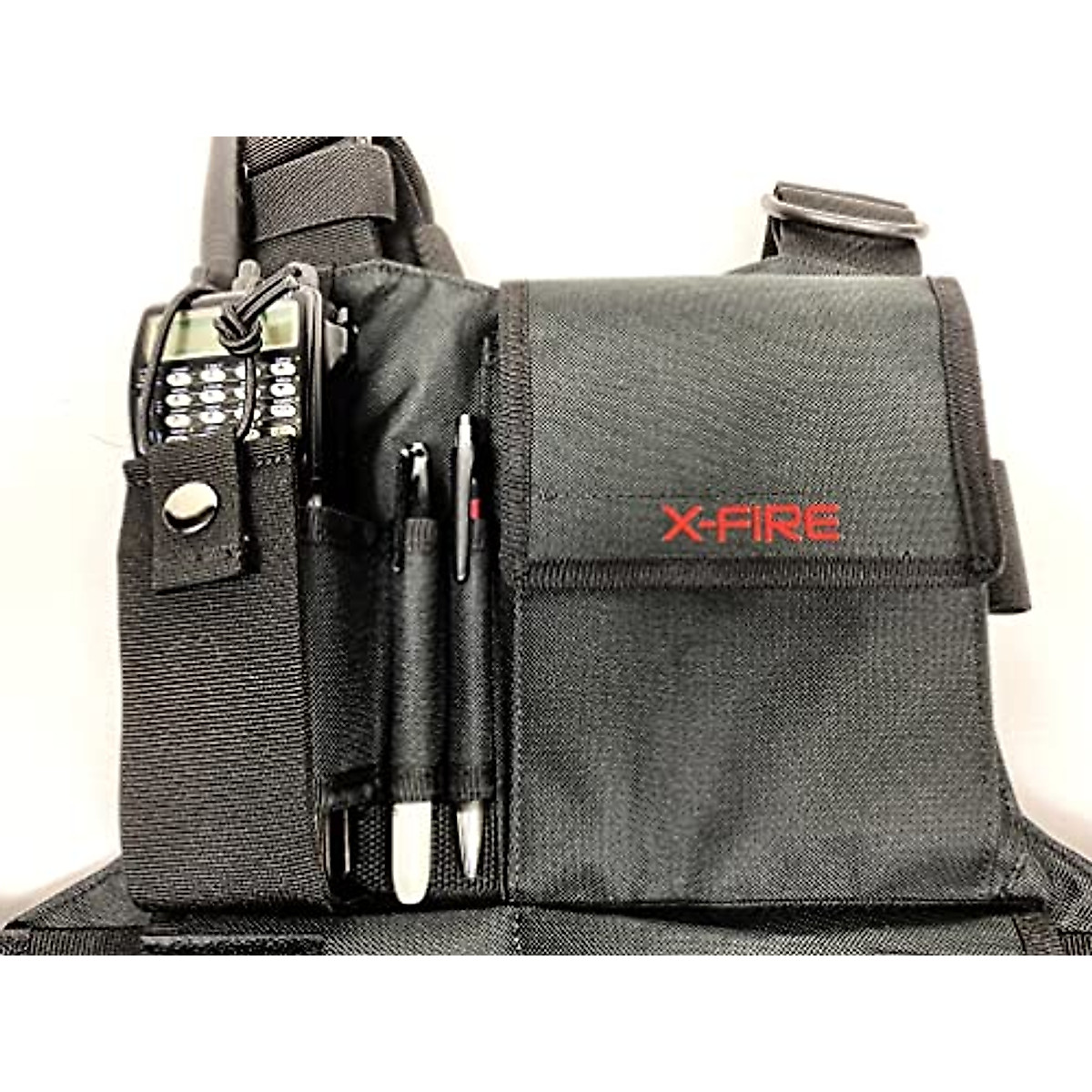 X-FIRE® Single Radio Chest Rig Harness w/Tool Pockets and 3m Reflective