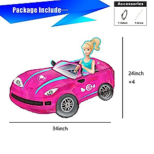 4pcs pinkgirl car balloons for pink girl birthday party decoraitons,girl birthday party supplies