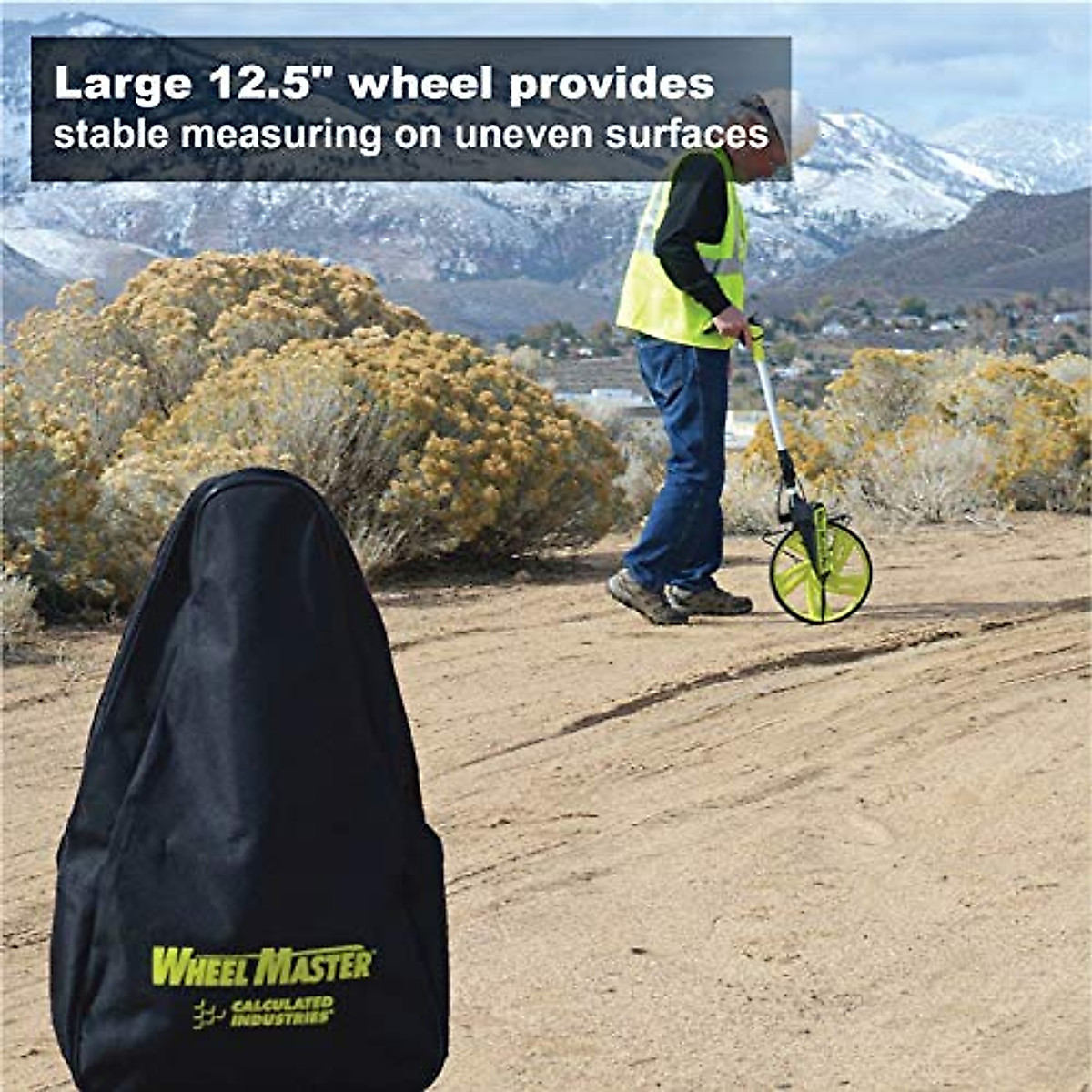 Calculated Industries 6540 Wheel Master Pro 12 Commercial Grade Feet-Inch Distance Measuring Wheel; + FREE Carrying Pack