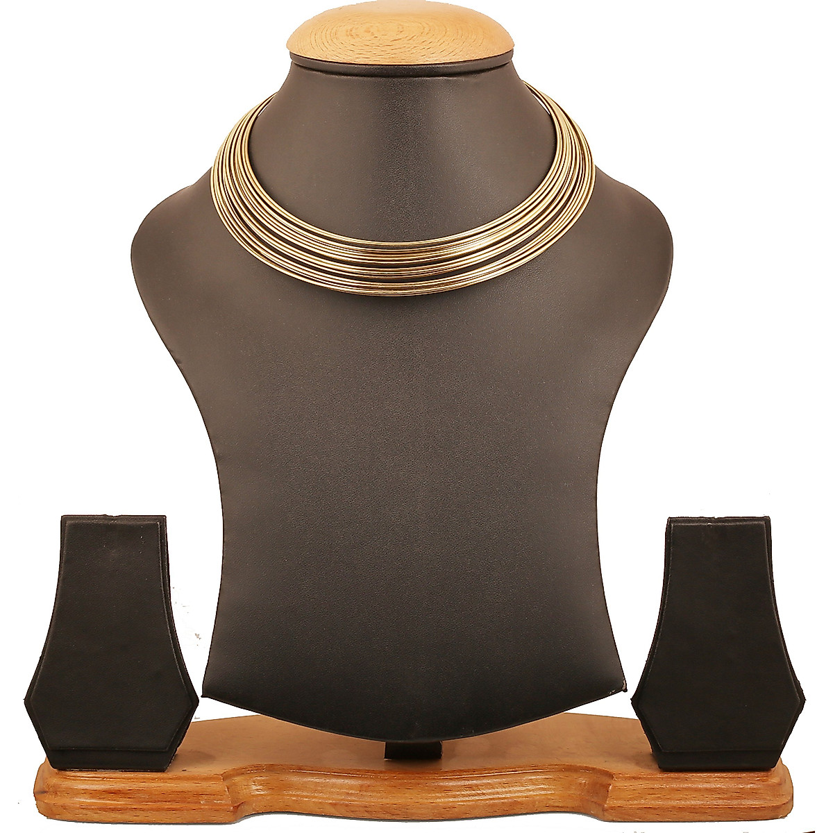 Touchstone gold necklace for woman collar statement trendy womens neck goddess elegant jewelry fashion ancient women strand chunky elegant torque chokers necklaces in antique gold tone