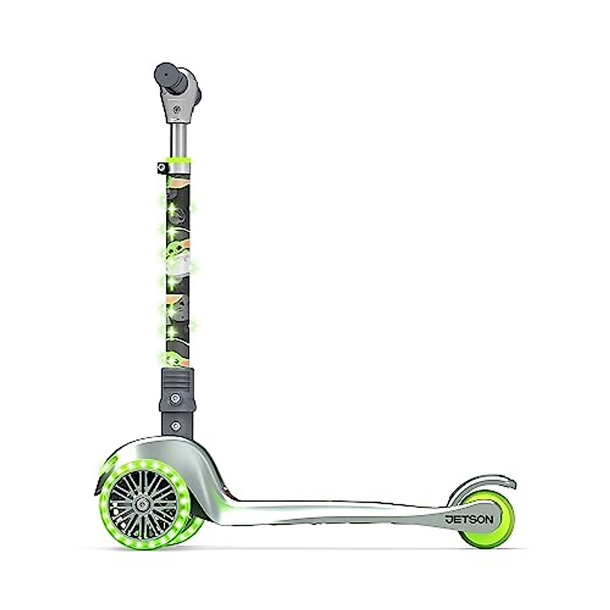 Jetson Disney Grogu™ 3-Wheel Kick Kids Scooter, LED Lights on Stem & Light-Up Wheels, Lightweight Frame, Height-Adjustable Handlebar, Lean-to-Steer System, Easy-Fold Mechanism, Ages 3+, JBYOD-3KIK