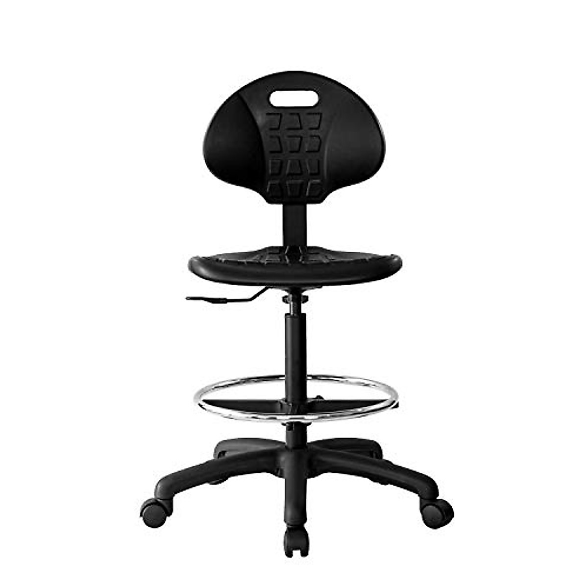 Chair Master Drafting Stool - Easy to Clean! Ergonomic Polyurethane Chair. Seat Height Adjustable (23"-33") Heavy Duty Adjustable Footring for Home, Automotive, Lab, Cleanroom