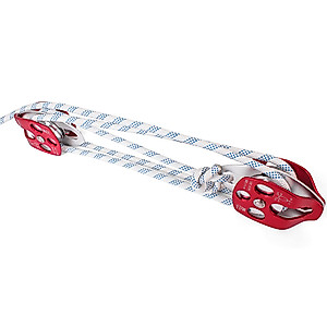 Mophorn Twin Sheave Block and Tackle 1/2" x 100Ft Twin Sheave Block with Braid Rope 30-35KN 6600-7705LBS Double Pulley Rigging