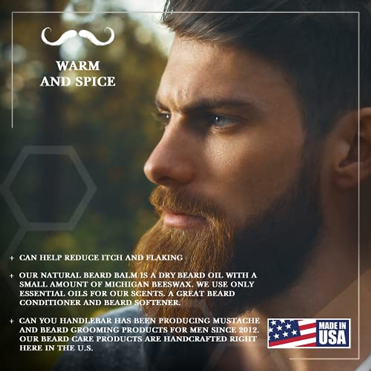 CanYouHandlebar Beard Balm for Men, Dry Oil Beard Wax, Natural Beard Care Conditioner Moisturizer Softener Grooming Products, Orange and Clove Scent, 2 oz Stainless Steel Tin