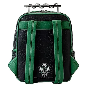 Loungefly Harry Potter: Slytherin Mini-Backpack with Wand Handle, Amazon Exclusive