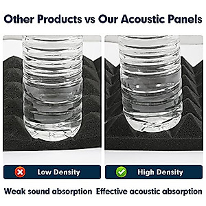 HERTBER 24 Pack Acoustic Panels, 12 x 12 x 2 Inches Sound Proof Foam Panels for Walls, Acoustic Foam Panels, Soundproof Wall Panels, Flame Retardant Sound Panels