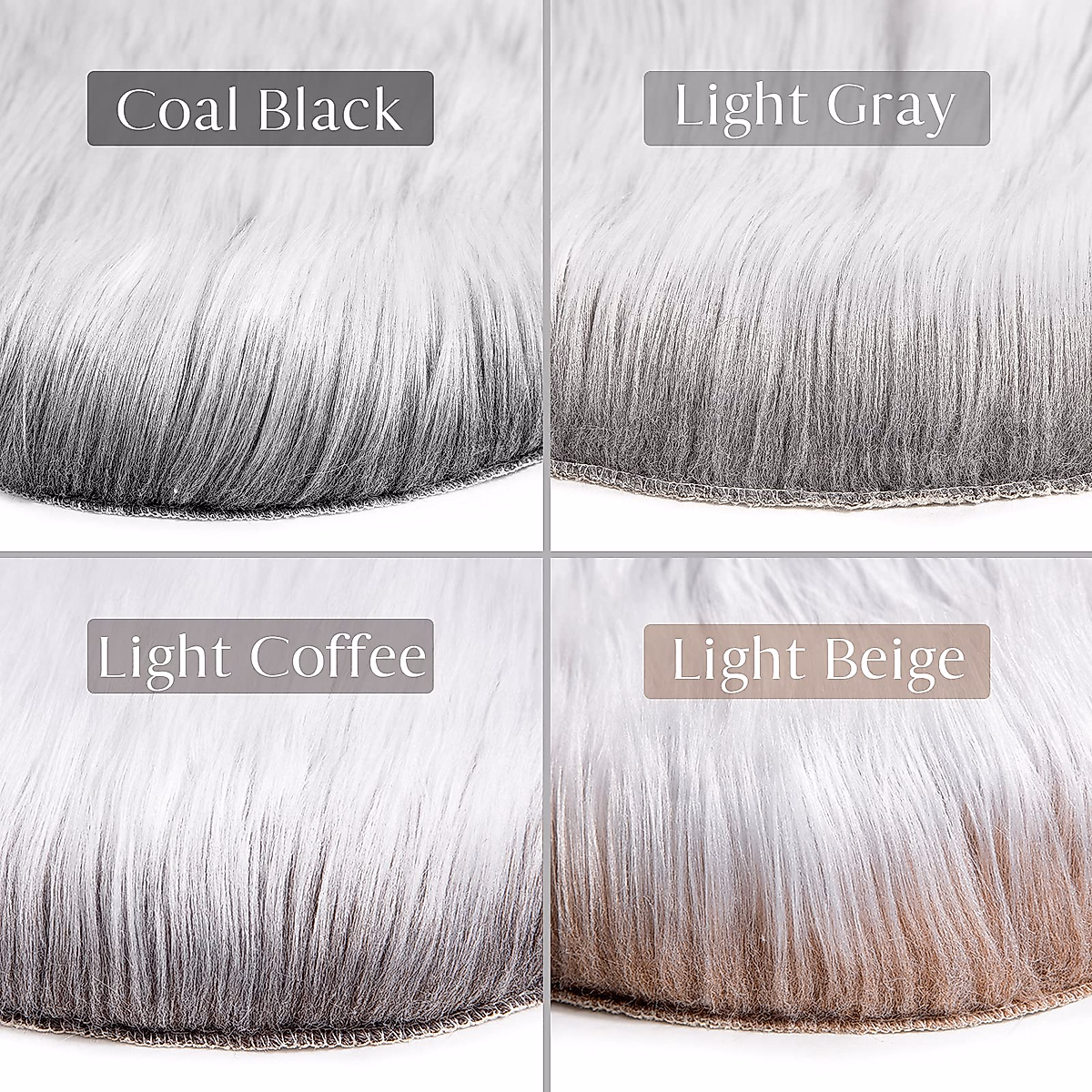 Ashler faux fur rug, Fluffy Shaggy Area Rug Ultra Soft 2 x 3 Feet Sheepskin Fur Rug, Frosted Bottom Black Fuzzy Rug Machine Washable Shag Rug, Nursery Decor Throw Rugs for Bedroom, Living Room