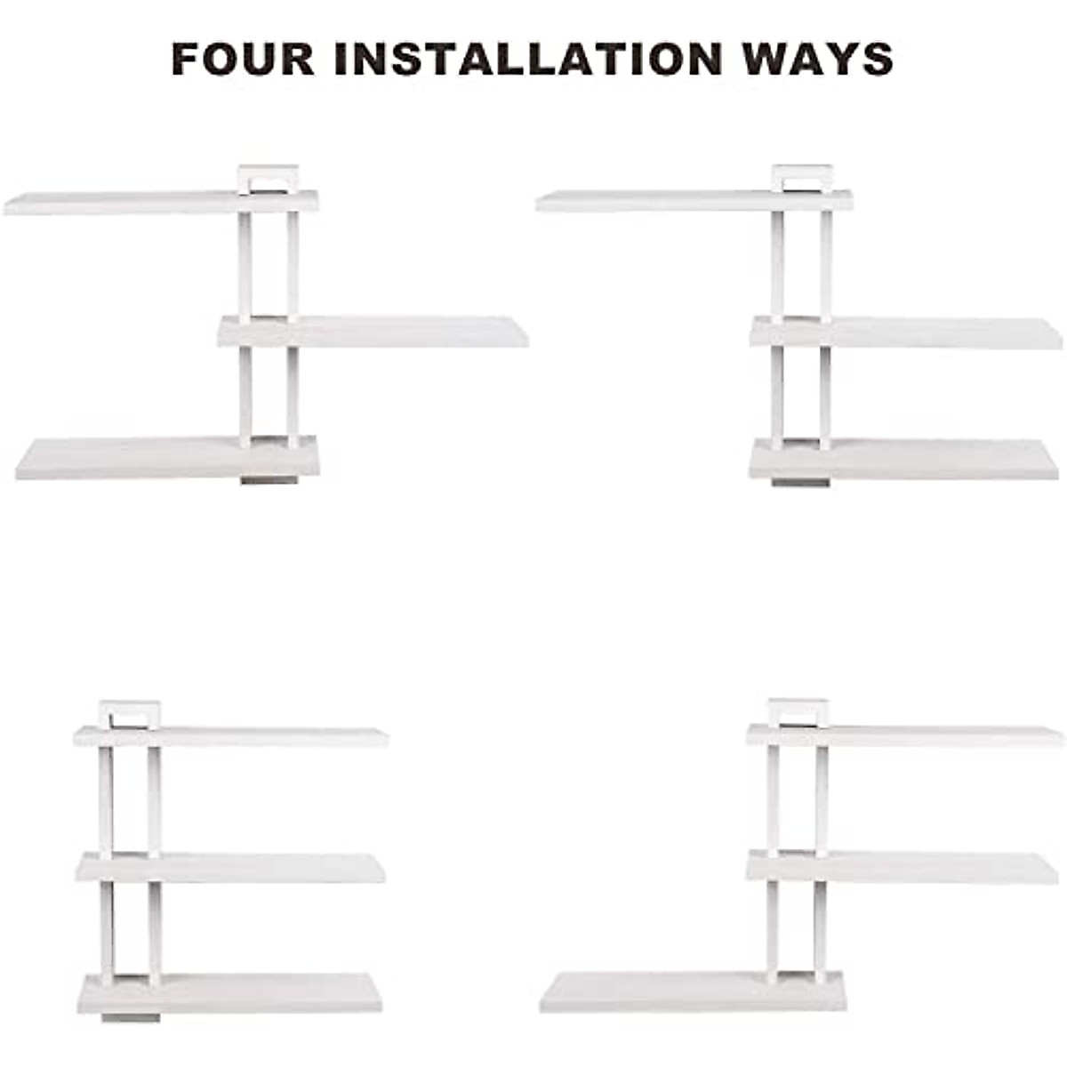 Emfogo Floating Shelves Wall Mounted, Rustic Wood Wall Shelves for Wall Decor, 3 Tier Wall Shelf for Bedroom/Bathroom/Living Room/Kitchen/Laundry Room Storage & Decoration