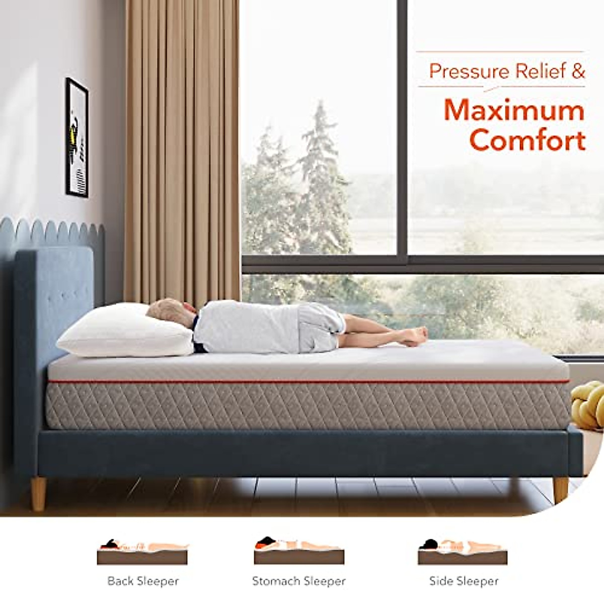 Sweetnight Full Size Mattress, 10 Inch Full Memory Foam Mattress, Double Sides Flippable Full Bed Mattress in a Box, Gel Infused and Perforated Foam for Cool Sleep and Pressure Relief