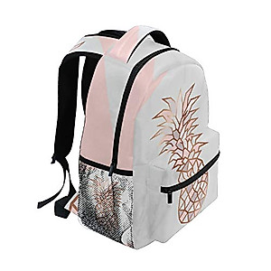 senya Pink Pineapple Backpack School Bag Travel Rucksack for Students Teen Girls
